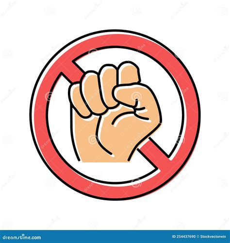 Stop Violence Color Icon Vector Illustration Stock Vector