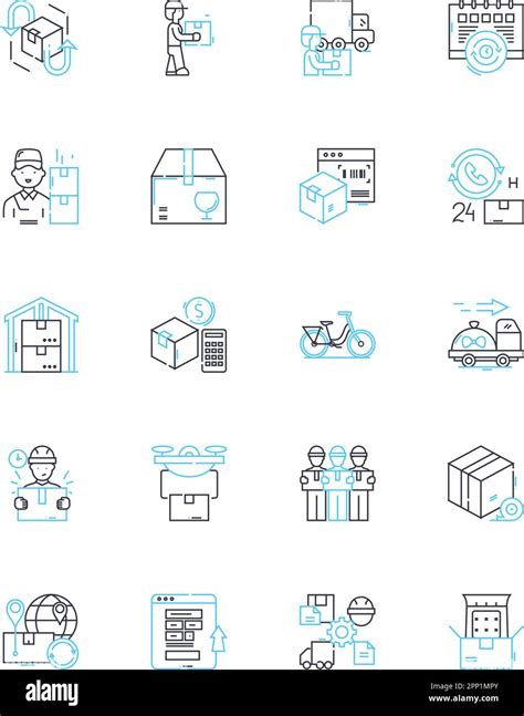 Distribution Services Linear Icons Set Supply Logistics Dispatch