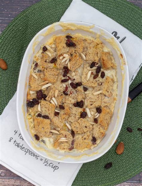 Baked Eggless Bread Pudding Vidhyas Vegetarian Kitchen