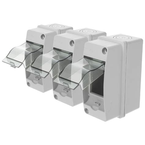 Whamvox 3 Pcs Weatherproof Electrical Boxes Plastic Din Rail Enclosure White
