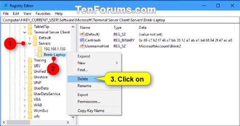 Remove Computer Entries From Remote Desktop Connection In Windows 10