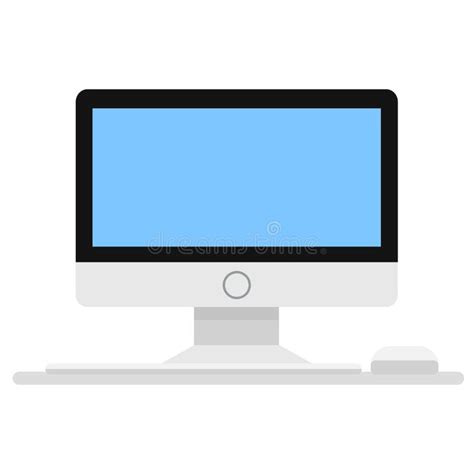 Computer Monitor Keyboard And Mouse In Cartoon Style Icon On White Stock Vector Illustration