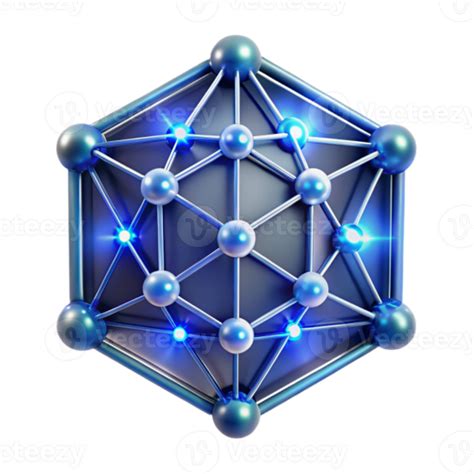 Blue 3d Geometric Network Illustration Abstract Hexagonal Structure With Glowing Nodes 55238851 Png