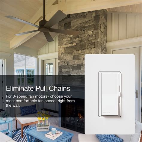 Lutron Diva Fan Control 15 Amp 3 Speed Rocker Fan Control Pebble In