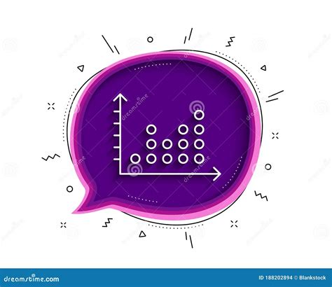 Dot Plot Graph Line Icon Presentation Chart Sign Neon Light Speech
