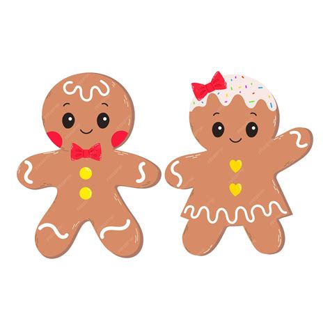 Premium Vector Gingerbread Girl And Boy