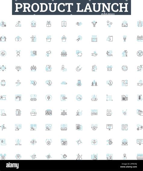 Product Launch Vector Line Icons Set Launch Product Concept