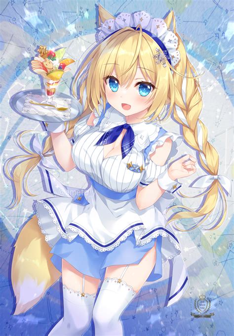 Ameto Yuki Original Commentary Request 1girl D Animal Ears Apron