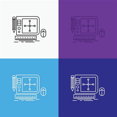 Design Graphic Tool Software Web Designing Icon Over Various Background Line Style Design