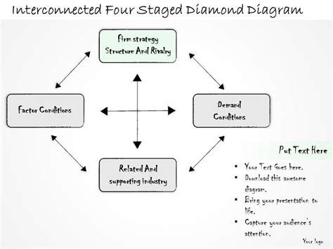 Business Ppt Diagram Interconnected Four Staged Diamond Diagram Powerpoint Templates