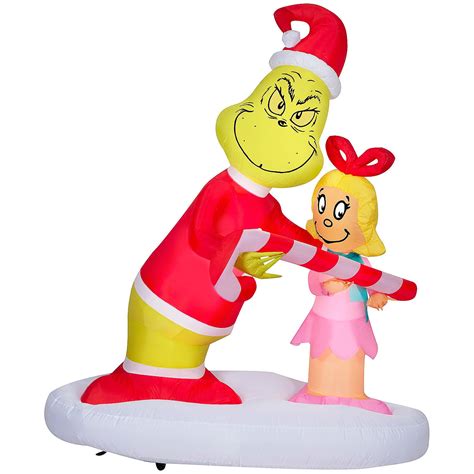 Gemmy 5 5 Ft Airblown® Blowup Inflatable Grinch And Cindy Lou With Built