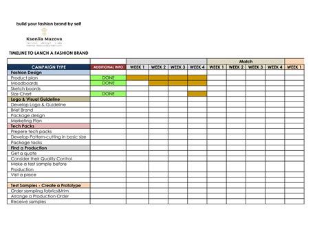 Chronologie Modèle De Mode Excel Etsy Canada