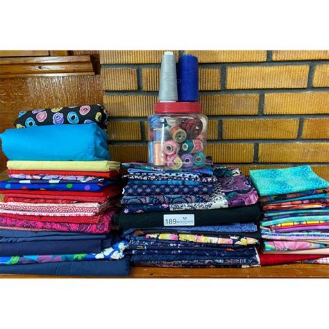 Assorted Quilting Fabric Assorted Colors Sizes And Threads