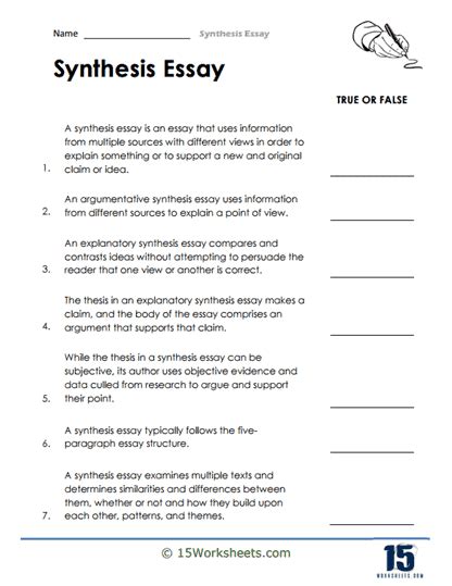 Synthesis Worksheets Craft Strong Arguments 15