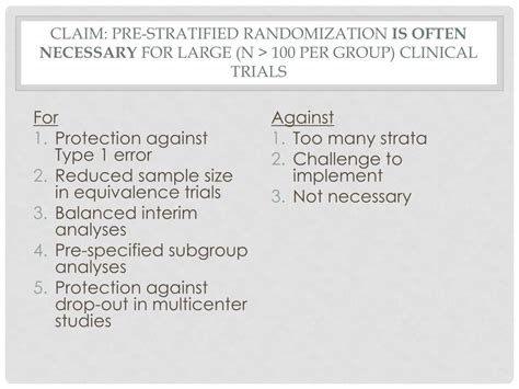 Ppt Pre Stratified Randomization Is Not Necessary For Large Clinical Trials Powerpoint