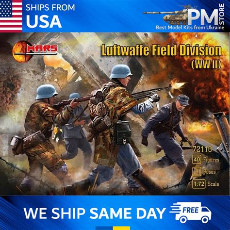 Mars Figures 72110 Luftwaffe Field Division Plastic Model Kit Scale 1
