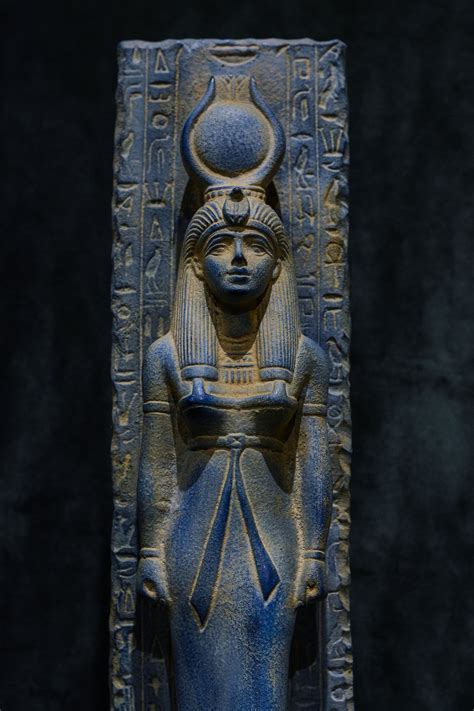 Unique Isis Statue Goddess Of Healing And Magic Large Relief Heavy Blue