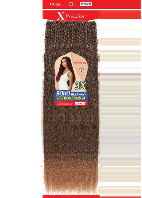 X Pression Twisted Up Boho Wet And Wavy Vibe Box Braid 24 3x