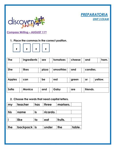 Commas And Capital Letters Worksheet Live Worksheets Worksheets Library