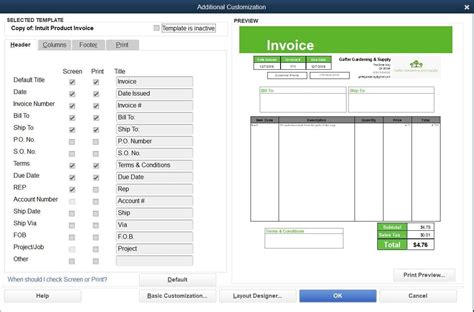Quickbooks Online Statement Template