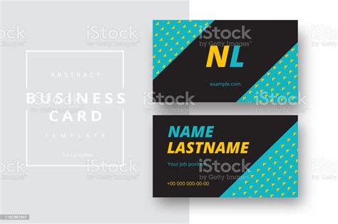 최신 유행 최소한의 추상 명함 템플릿입니다 기하학적 패턴의 현대적인 기업 문구 Id 레이아웃 정보 샘플 이름 텍스트와 벡터 패션 배경 디자인입니다 0명에 대한 스톡 벡터