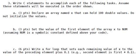 solved write c statements to accomplish each of the