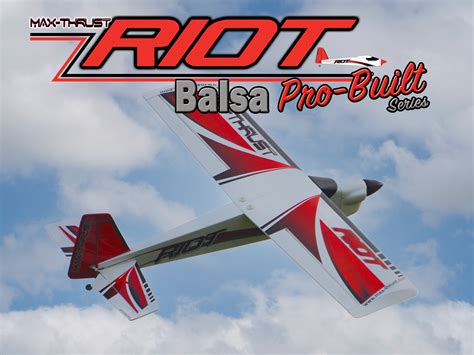 Max Thrust Pro Built Balsa Riot Kit Red Ic Or Electric