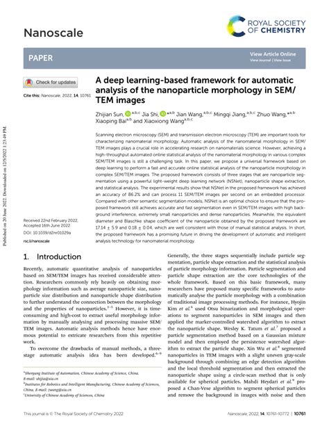 (PDF) A deep learning-based framework for automatic analysis of the nanoparticle morphology in ...