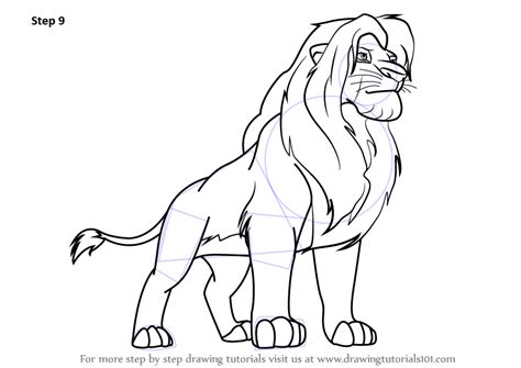 Learn How To Draw Simba From The Lion King The Lion King Step By Step Drawing Tutorials
