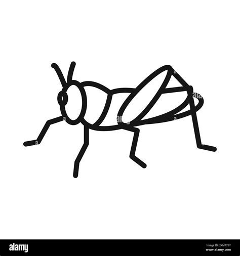 Grasshopper Icon Black Line Art Vector In Black And White Outline Set