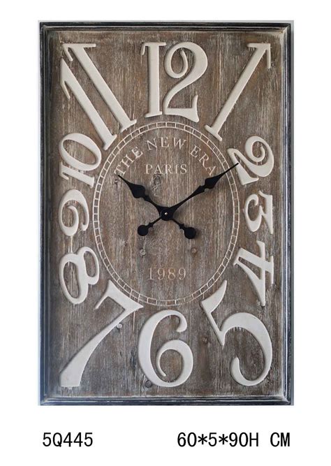 Antique Vintage Rectangular Wall Wooden Clock For Home Decoration China Clock And Hanging Price