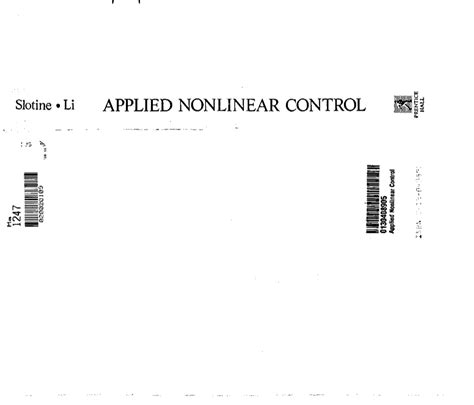Slotine Li APPLIED NONLINEAR CONTROL DocsLib
