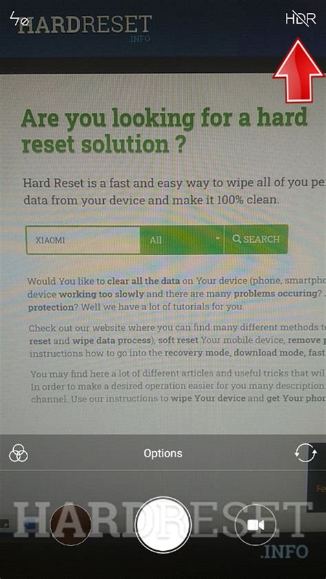 XIAOMI Camera Modes HardReset Info