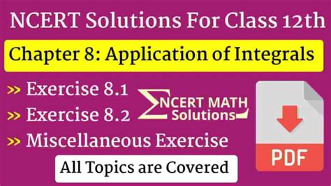 Application Of Integrals Class NCERT Solutions PDF Free NCERT MATH SOLUTIONS