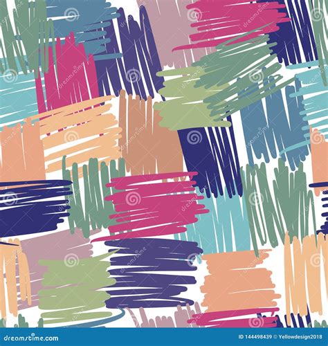 Abstract Geometric Chaotic Lines Seamless Pattern Freehand Stripe Backgrounds Stock