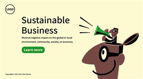 지속 가능한 비즈니스 및 환경 보호의 개념에서 거대한 사람의 열린 머리에서 사업가가 메가폰을 통해 연설을하고 있습니다 환경 사회 지배 구조에 대한 스톡 벡터 아트 및