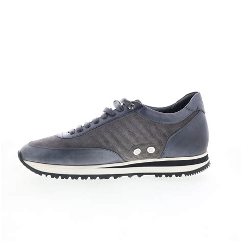 Di Bianco Daytona Fumo Leather Daytona Mens Blue Lifestyle Sneakers Sh