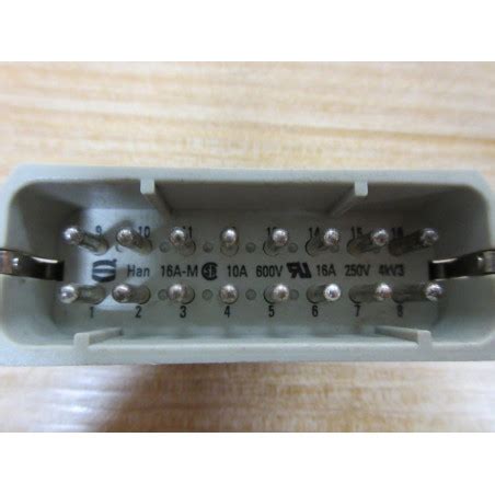 Harting Han 16a M Male Connector Han16am New No Box
