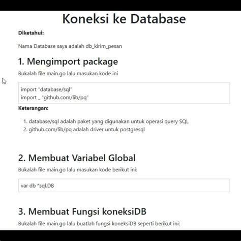 Koneksi Golang Ke Database Postgresql Youtube