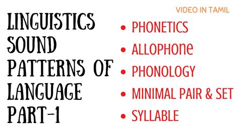 Linguistics Part 1 Phonology And Phonetics Sound Patterns Of