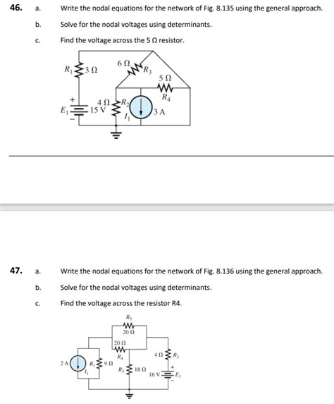 Solved 46 A B Write The Nodal Equations For The Network