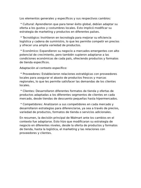 Estrategias De Adaptación De Walmart Pdf