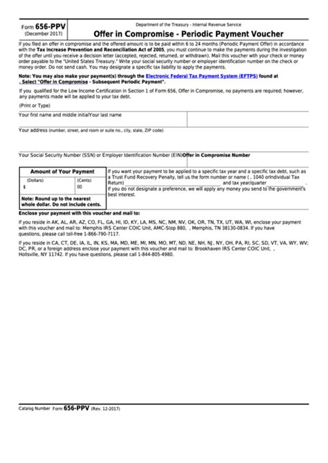 Form 656 Fillable Printable Forms Free Online