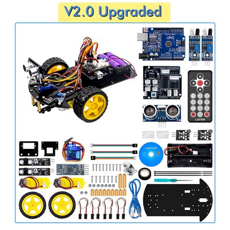 Ready StockLAFVIN Smart Robot Car 2WD Chassis Kit For Arduino UNO R3 DIY Kit Free Tutorial
