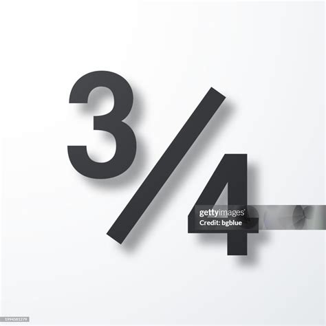 3 Out Of 4 Three Quarters Icon With Shadow On White Background High Res