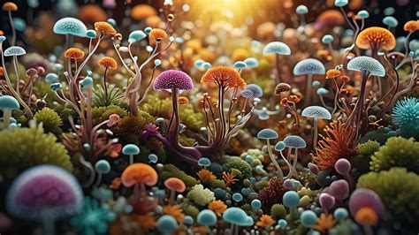 Abstract Colorful Microscopic Structure Of Cells Neurons Veins