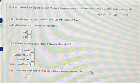 solved the function s t ﻿describes the position of a