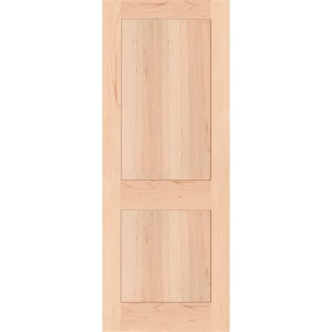 Milette 36 Inch X 80 Inch Natural 2 Panel Solid Wood Maple Shaker Style