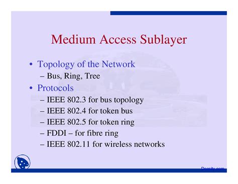 medium access sub layer computer networks lecture slides docsity