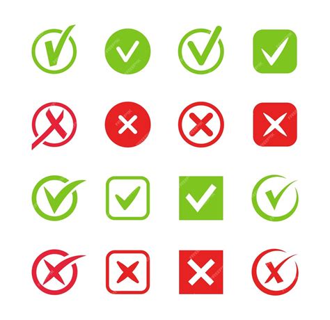 Premium Vector Check Mark And Cross Icons
